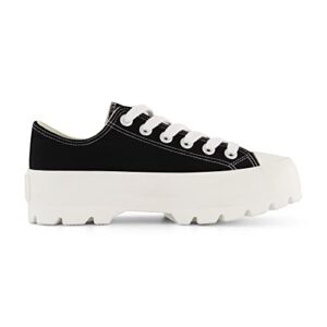 CUSHIONAIRE Women's Vasco Low top Canvas Sneaker +Memory Foam, Black 11