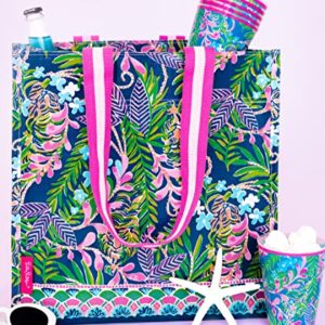 Lilly Pulitzer Market Shopper Bag, Reusable Grocery Tote, Shoulder Bag for Produce or Travel, How You Like Me Prowl