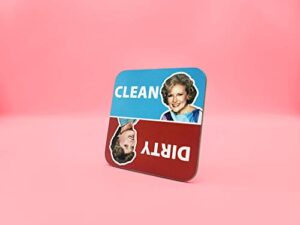 blanche rose dirty clean dishwasher magnet