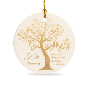 owttwo 50th wedding anniversary ornament - 50th anniversary wedding gift,unique & never fade 50th wedding anniversary decorations for parents,couple,grandparents and friends