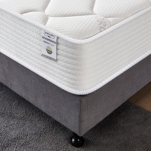 King Size Mattress - 10 Inch Cool Memory Foam & Spring Hybrid Mattress with Breathable Cover - Comfort Tight Top - Rolled in a Box - Oliver & Smith