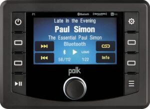 polk ultramarine p1 app ready|bluetooth| waterproof marine stereo, 4.3" color tft display, 200 watts maximum power handling (50w x 4), compatible with ipod/iphone via bluetooth (renewed)