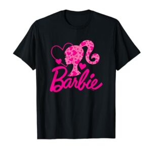 Barbie Black Heart Logo Crew Neck T-Shirt - Classic Fit, Short Sleeve, Cotton-Polyester Blend