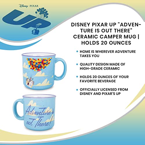 Silver Buffalo Disney Pixar UP Adventure is Out There 20-Ounce Ceramic Camper Mug | BPA-Free Travel Coffee Cup for Espresso, Caffeine, Cocoa | Home & Kitchen Essentials, and Collectibles