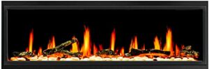 litedeer latitude 55" smart built-in linear electric fireplace with fire crackling sounds smart fireplace app wifi enabled - zef55v, black