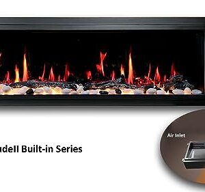 Litedeer Latitude 55" Smart Built-in Linear Electric Fireplace with Fire Crackling Sounds Smart Fireplace App WiFi Enabled - ZEF55V, Black