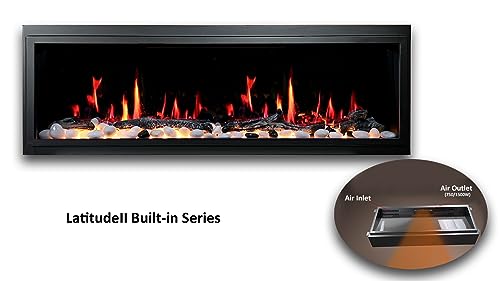 Litedeer Latitude 55" Smart Built-in Linear Electric Fireplace with Fire Crackling Sounds Smart Fireplace App WiFi Enabled - ZEF55V, Black