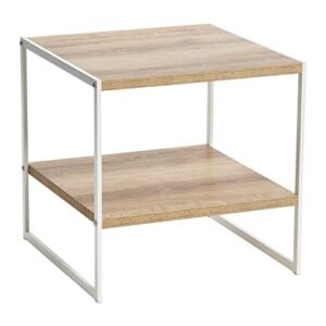 household essentials coastal oak square side table end