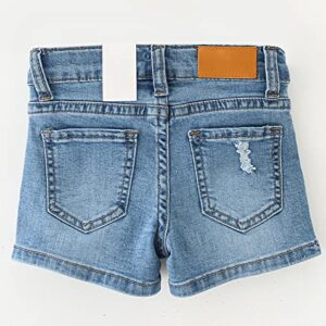 Happy Cherry Baby Girls' Mid Waist Denim Hot Pants Zipper Button Light Girls Denim Shorts Size 4T Blue