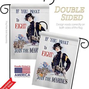 USBrotherhood Join Garden Flag 2pcs Pack Armed Forces Marine Corps USMC Semper Fi United State American Military Veteran Retire House Banner Small Yard Gift Double-Sided, Made in USA