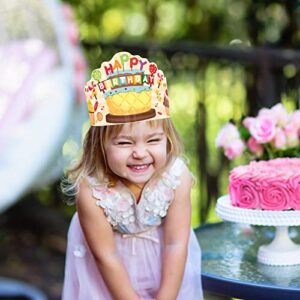 FANCY LAND Birthday Crowns for Kids Sweet Cupcake Crowns Classroom Family Birthday School VBS Party Supplies Pack of 30