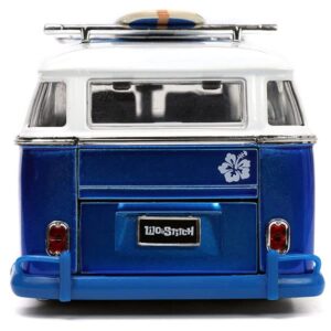 Jada Toys Disney Lilo & Stitch 1:24 Volkswagen T1 Bus Die-cast Car with Stitch Figure, Toys for Kids and Adults, Blue