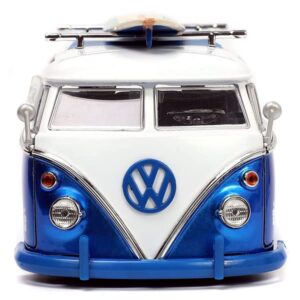 Jada Toys Disney Lilo & Stitch 1:24 Volkswagen T1 Bus Die-cast Car with Stitch Figure, Toys for Kids and Adults, Blue