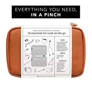 Pinch Provisions Work from Anywhere Kit, Includes 17 essentials to Help You Stay on Task, Must-Have Essentials, Compact Multi-Functional Vegan Leather Pouch.