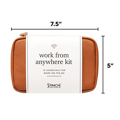 Pinch Provisions Work from Anywhere Kit, Includes 17 essentials to Help You Stay on Task, Must-Have Essentials, Compact Multi-Functional Vegan Leather Pouch.