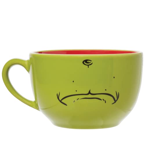 Department 56 Dr. Seuss The Grinch Faces Smile and Frown Coffee Latte Mug, 20 Ounce, Green