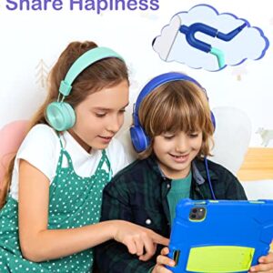 Nabevi [2 Pack Kids Headphones with Mirophone, Kids Headphones for School, 91dB Safe Volume Limited, Splitter, Kids Headphones for School, Toddler Headphones, for On-line Study, Travel, Girls, Boys