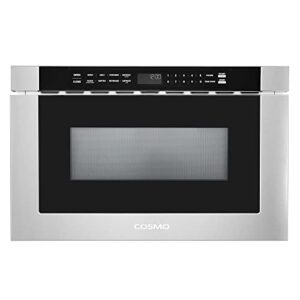 cosmo cos-12mwdss-nh 24 in. built-in microwave drawer with automatic presets, touch controls, defrosting rack and 1.2 cu. ft. capacity in stainless steel