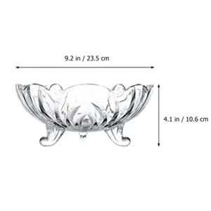 Angoily Glass Salad Bowl Glass Footed Dessert Bowl Vintage Flower Embossed Ice Cream Bowl Trifle Bowl Salad Bowl Candy Cake Bowl for Home Party Wedding 950ml Parfait Bowl