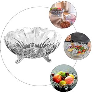 Angoily Glass Salad Bowl Glass Footed Dessert Bowl Vintage Flower Embossed Ice Cream Bowl Trifle Bowl Salad Bowl Candy Cake Bowl for Home Party Wedding 950ml Parfait Bowl