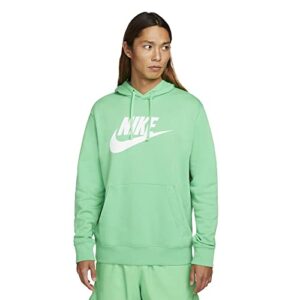 nike sportswear club fleece men's graphic pullover hoodie (light green spark/light green spark, small)