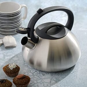 Mr Coffee Harpwell Stainless Steel Whistling Tea Kettle, 1.8-Quart, Brushed Stainless Steel