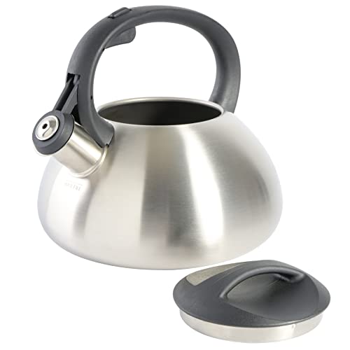 Mr Coffee Harpwell Stainless Steel Whistling Tea Kettle, 1.8-Quart, Brushed Stainless Steel