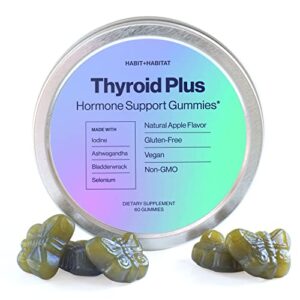 habit habitat thyroid plus gummies - thyroid support with ashwaganda, iodine, bladderwrack, kelp, and schisandra