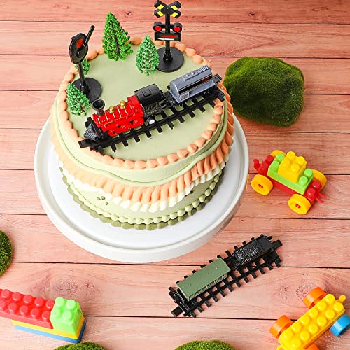 13 Pieces Train Cake Toppers Train Cake Decorations Train Birthday Party Supplies Mini Train Toy Set Train Track Traffic Lights Cake Topper for Birthday Railway Steam Train Theme Party (Cute Style)