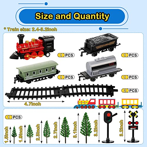 13 Pieces Train Cake Toppers Train Cake Decorations Train Birthday Party Supplies Mini Train Toy Set Train Track Traffic Lights Cake Topper for Birthday Railway Steam Train Theme Party (Cute Style)