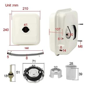 Wai Danie 17510-ZE1-030ZA Fuel Tank Gas Tank Compatible with Honda GX140 GX160 GX200 5.5 HP 6.5 HP Engine Water Pump Pressure Washer with Petcock Gas Cap Filter