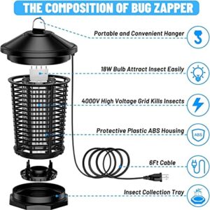 Bug Zapper Outdoor Indoor, Zechuan Electric Mosquito Zapper, Electronic Mosquito Killer Lantern, Waterproof Fly Trap Insect Killer for Home Backyard Patio Garden Camp Site