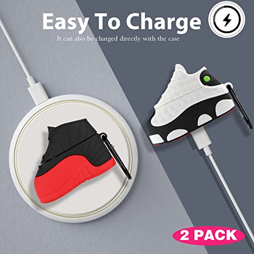 2 Pack Gkv for Airpods 3 Case for Airpod 3 (2021) Cover Unique Funny Fun Cute 3D Hypebeast Design Air Pods 3rd Generation Silicone Shell Cases for Girls Teen Boys Kids Red+White Shoes