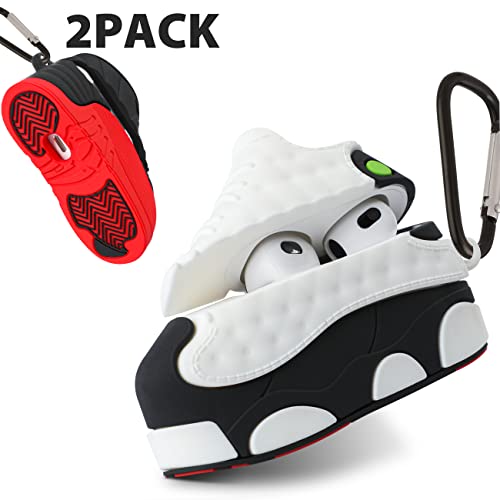 2 Pack Gkv for Airpods 3 Case for Airpod 3 (2021) Cover Unique Funny Fun Cute 3D Hypebeast Design Air Pods 3rd Generation Silicone Shell Cases for Girls Teen Boys Kids Red+White Shoes