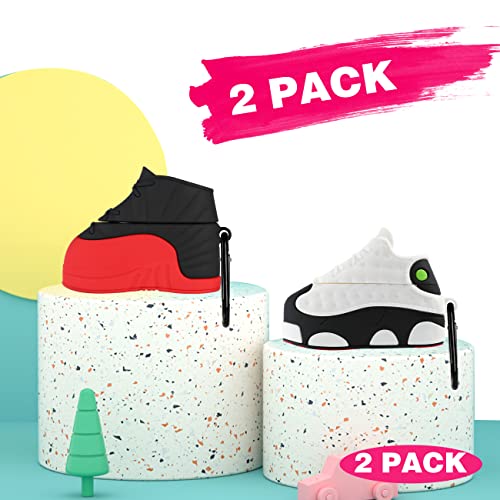 2 Pack Gkv for Airpods 3 Case for Airpod 3 (2021) Cover Unique Funny Fun Cute 3D Hypebeast Design Air Pods 3rd Generation Silicone Shell Cases for Girls Teen Boys Kids Red+White Shoes