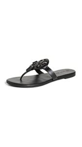 tory burch women's miller soft sandal, perfect black, 8 medium us