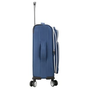 Traveler's Choice Lares Softside Expandable Luggage with Spinner Wheels, Navy, Carry-On 22-Inch