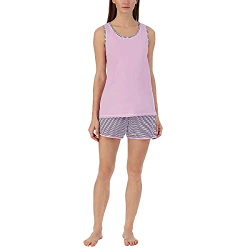 Carole Hochman Women's 4 Piece Pajama Set - Tank Top, Short Sleeve Top, Short, and Capri Pant (Purple-Floral, XXL)