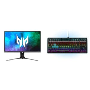 acer predator xb283k kvbmiipruzx 28" uhd 3840 x 2160ips monitor | freesync premium/g-sync compatible | 144hz | 1xusb type-c, 1xdp 1.4, 2xhdmi 2.1 & 4xusb predator aethon 301 tkl gaming kb