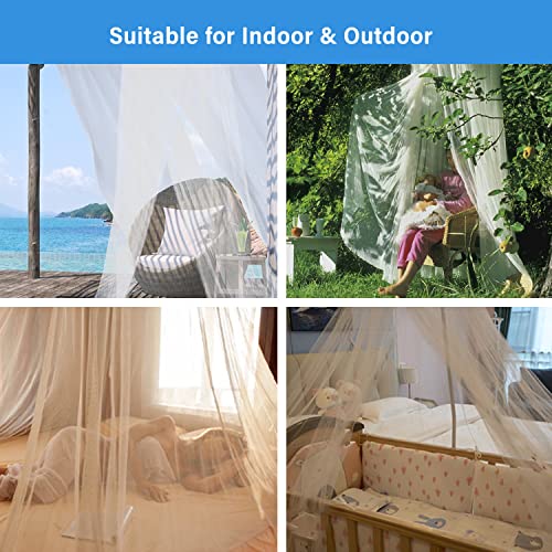 Aoresac Mosquito Net Bed Canopy for Girls, Elegant Canopy Bed Curtains from Ceiling, Easy to Install, Dome Mosquito Netting for Single to Adult Size Beds, Home & Camping Use (Round)