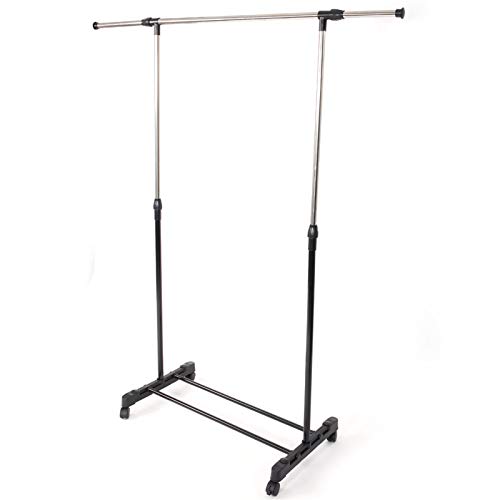 Kcelarec Standard Rod Clothing Garment Rack, Rolling Clothes Organizer on Wheels for Hanging Clothes