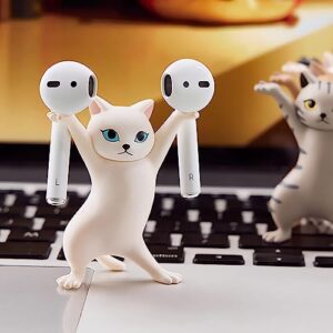 ATHAND 5PCS Enchanting Cat Airpod Holder - Cute Earbuds Headphone Stands Accessories - Unique Desk Accessories Birthday Gifts