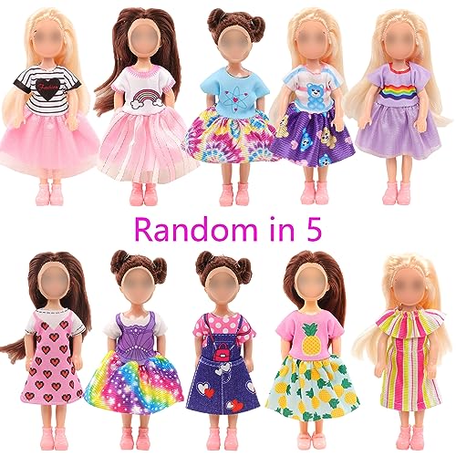 ENOCHT 5.3 Inch Doll Clothes and Accessories 5 Chelsea Doll Outfits 5 Dresses with 3 Shoes 12 Accessories for 5.3 Inch Dolls