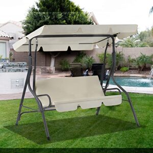 BPS 3-Person Patio Porch Swing Chair with Adjustable Backrest and Canopy - Outdoor Swing Perfect for Patio, Garden, Poolside, and Balcony Relaxation