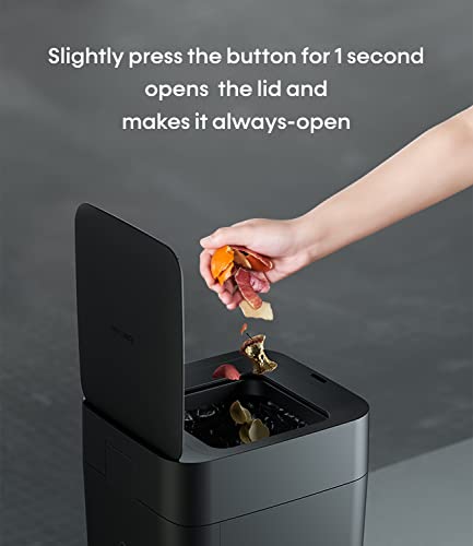 TOWNEW T1S Automatic Trash Can with Lid, 4.1 Gallon Smart Self-Sealing and Self-Changing, Motion Sense Activated Garbage Can for Kitchen Bathroom Office, Black.