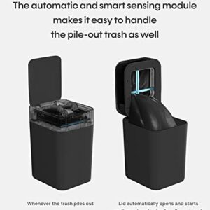 TOWNEW T1S Automatic Trash Can with Lid, 4.1 Gallon Smart Self-Sealing and Self-Changing, Motion Sense Activated Garbage Can for Kitchen Bathroom Office, Black.