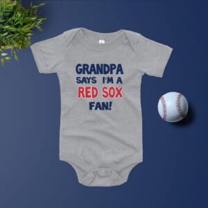 NanyCrafts' Grandpa Says I'm a Red Sox Fan Baby Bodysuit 18 Months Navy