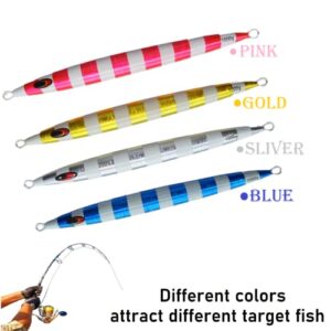 kkekos Fishing Saltwater Jig Fast Jigging Heavy Jig Speed Jigging Lures Vertical Jigging Artificial Lures for Bluefin Tuna 500g to 1000g (Pink,21Oz 600g)