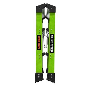 Little Giant Ladders, Sure Step, 3-Step, Double-Sided Step Stool, Fiberglass, (11953), Type 1AA, 375 lbs Weight Rating, Hi-viz Green