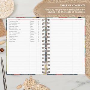 PLANBERRY Recipe Book – Blank Hardcover Cookbook to Write In Your Own Recipes – Empty Cook Book Journal to Fill In – Blank Family Recipe Notebook – 60 Recipes, 6.3”x8.4” (Fresh Multifruit)